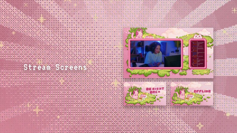 Cute Pink Twitch Overlays Pack STATIC for OBS Studio & Streamlabs - Etsy