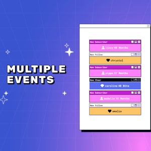 Retro Computer Twitch Event Widget Y2K Event List for Twitch and Youtube Streamers ...