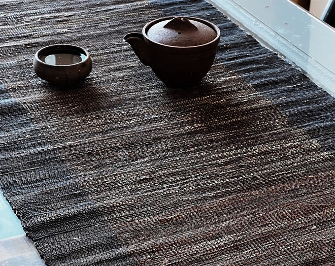 Chabu Table Runner for Gongfu Tea Ceremony. Wabi Sabi Mat. Black Willow ...