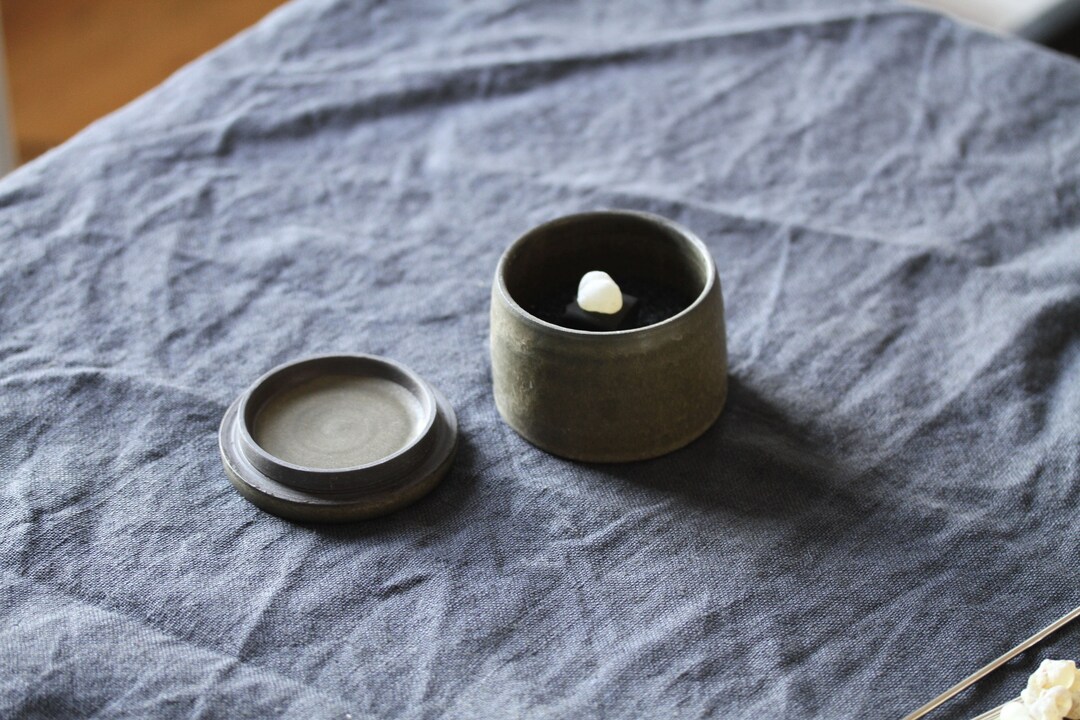 CENSER for Incense Ceremony - Black Porcelain Pot With Lid - Etsy