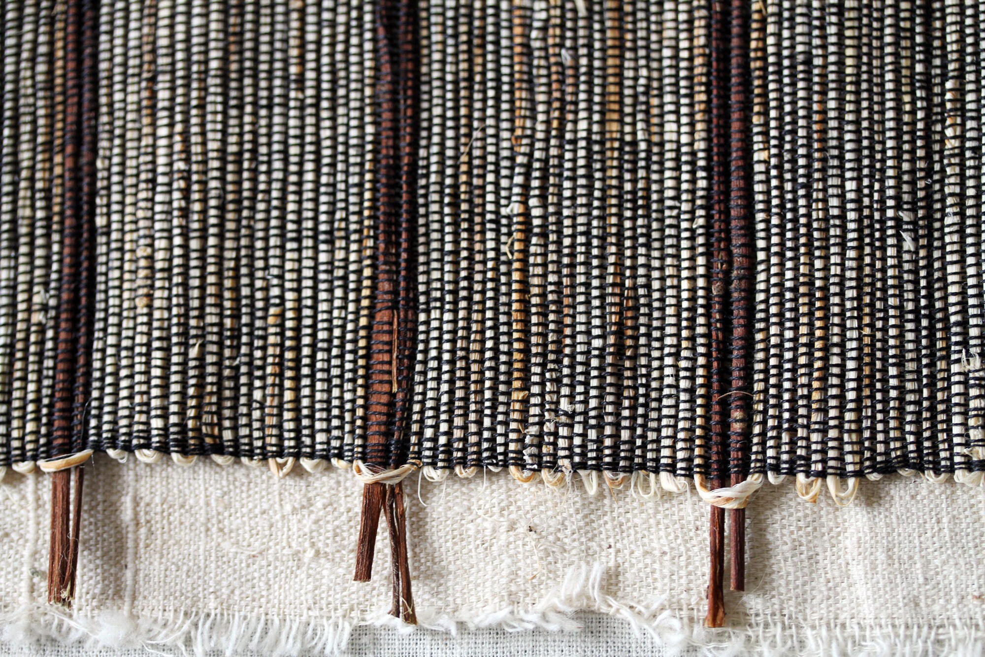 Chabu Table Runner for Tea Ceremony | Black / Brown Hand Loomed Natural ...