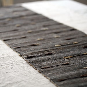 Chabu Natural Fibre Table Runner | Black/ Brown Hand Woven Table Runner ...