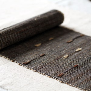 Chabu Natural Fibre Table Runner | Black/ Brown Hand Woven Table Runner ...