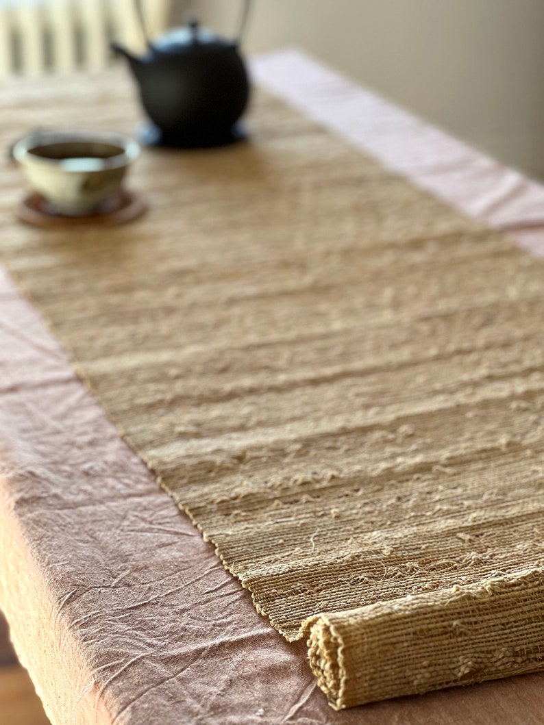 1.8m Long Natural Fibre Chabu Table Runner for Gongfu Tea Ceremony ...