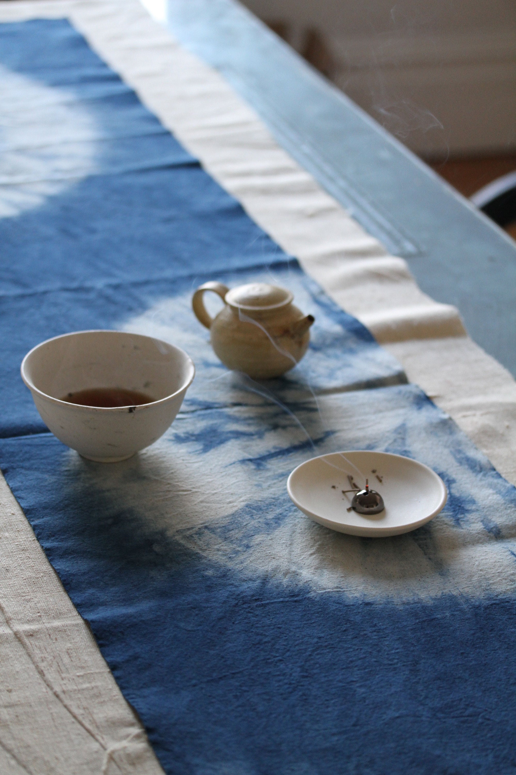 Indigo Chabu, Traditional, Hand Tie Dye. Cotton. Table Runner for ...