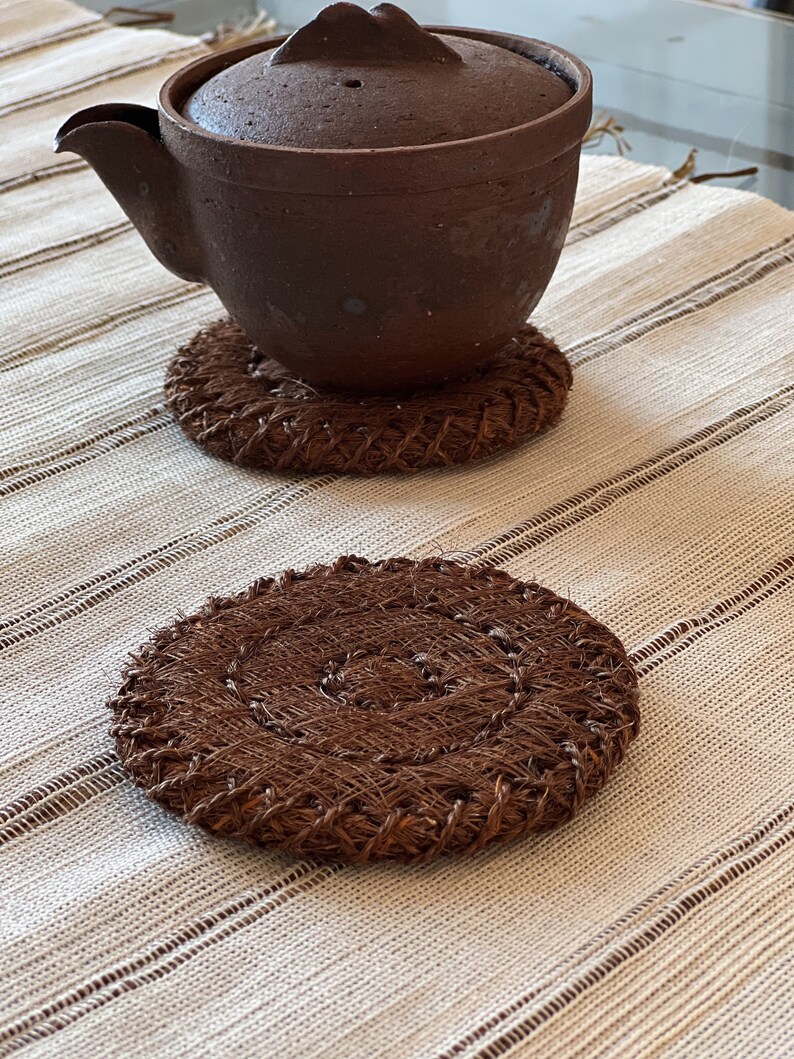 Natural Coir Fibre Tea Coaster: Wabi Sabi Gongfu Tea Mat - Etsy