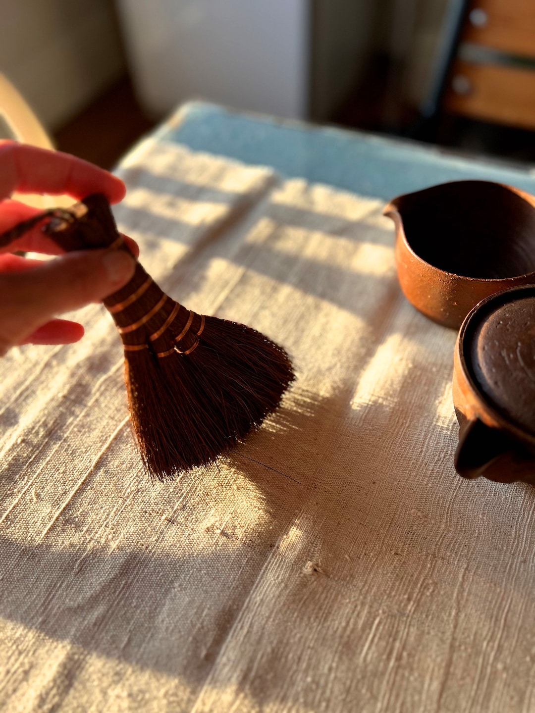 Natural Coir Fibre Table Broom for Gong Fu Tea Ceremony. Handmade - Etsy