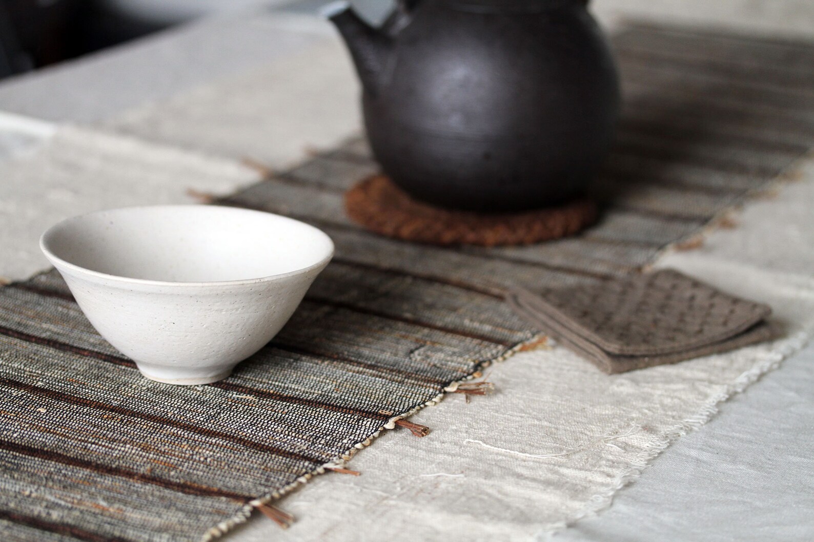 Chabu Table Runner, Natural Fibres, for Gong Fu Tea Ceremony ~ Dusk - Etsy