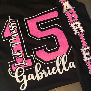 Fierce 15 Personalized Glitter Birthday,short Sleeve T-shirt, Long ...