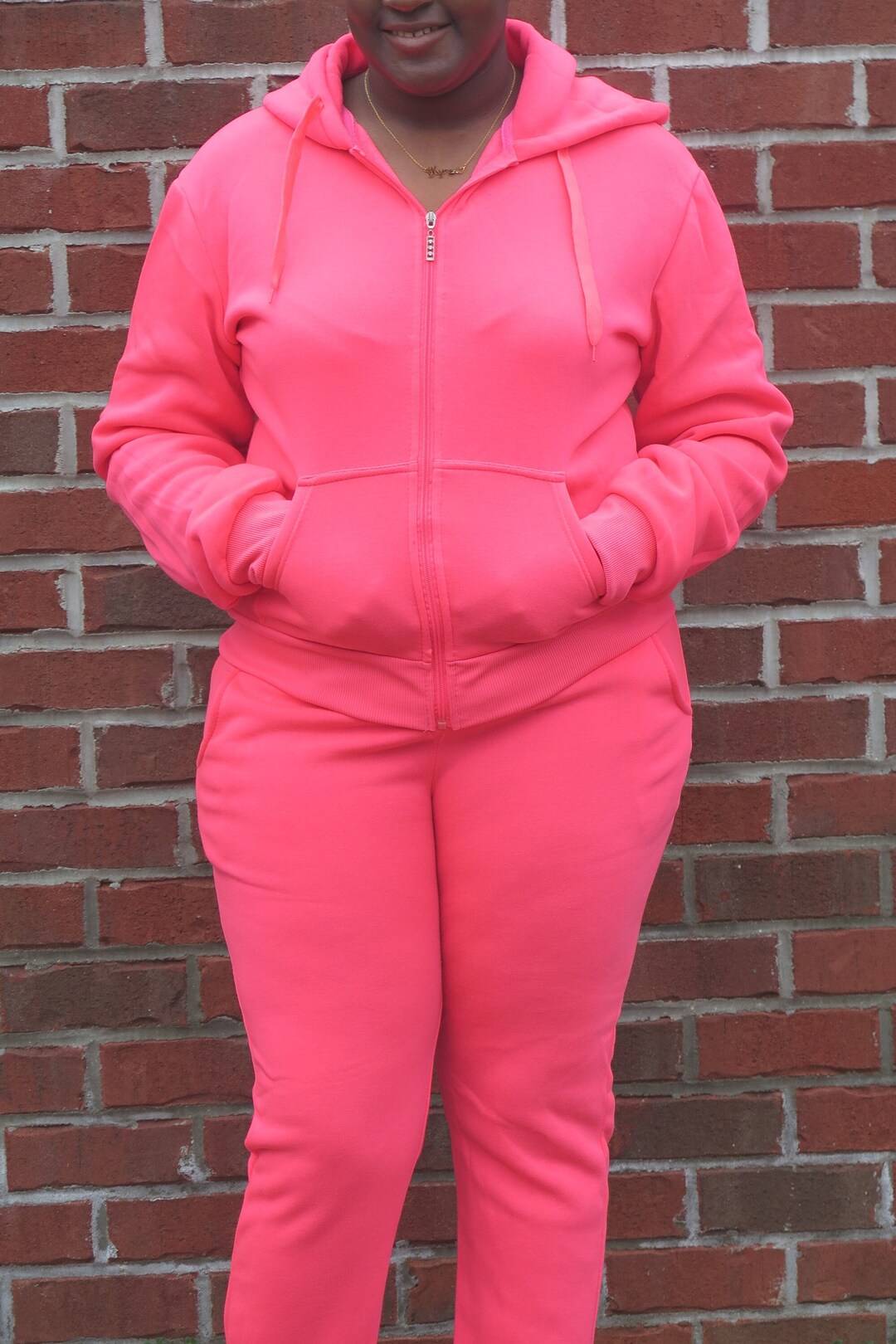 Pink Zipper Jogger Set - Etsy