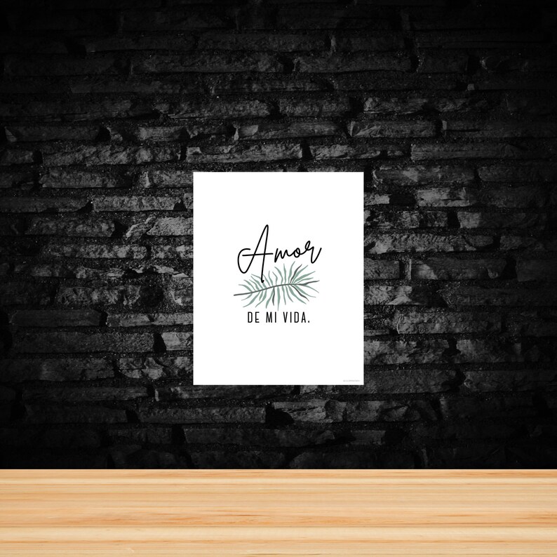 Amor De Mi Vida Print: Spanish Love Quote, Home Decor (digital Download ...