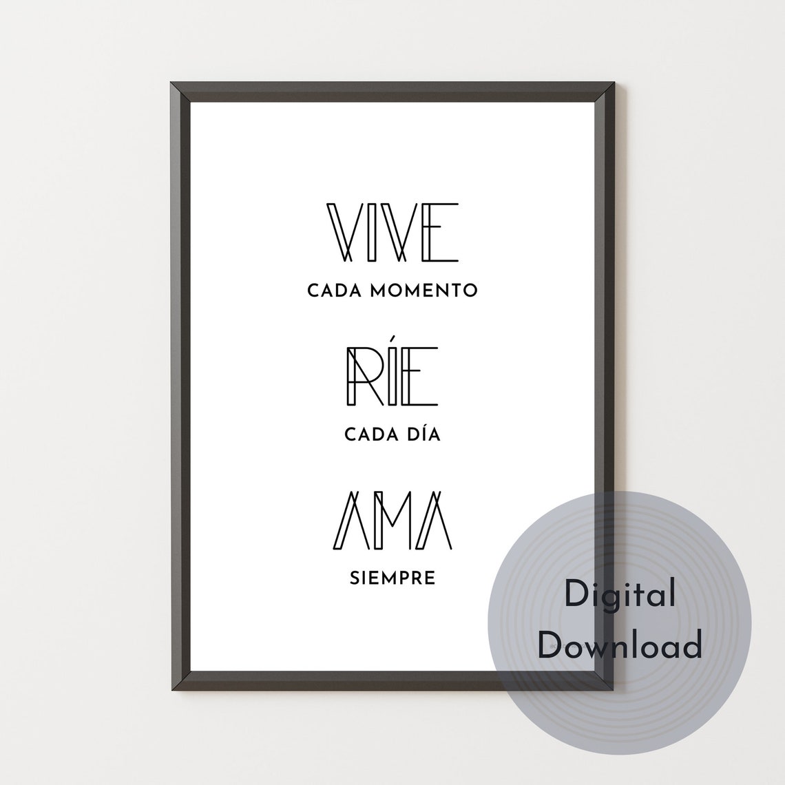 Vive, Rie, Ama Frase Motivadora En Español Para Decorar Tus Paredes Y ...