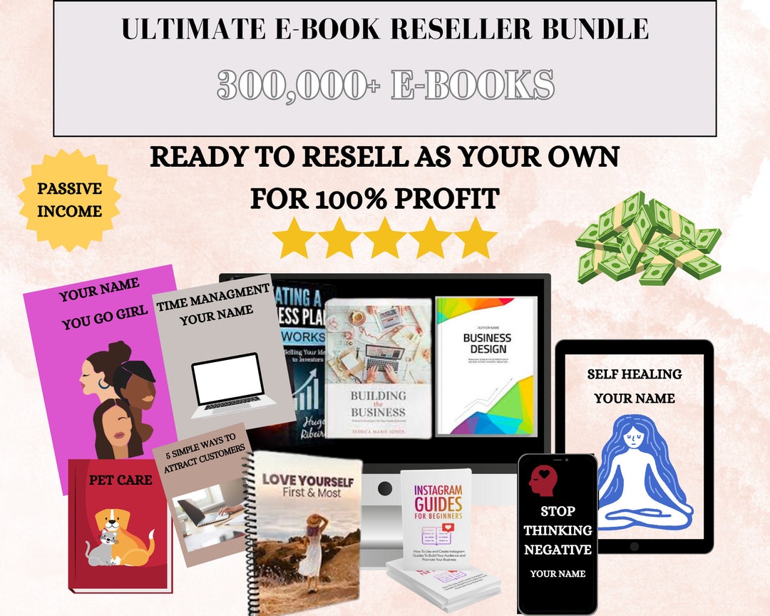 Ebooks Reseller Bundle, Digital Products, Resell for Profit, Passive Income Business, MRR, DFY ...
