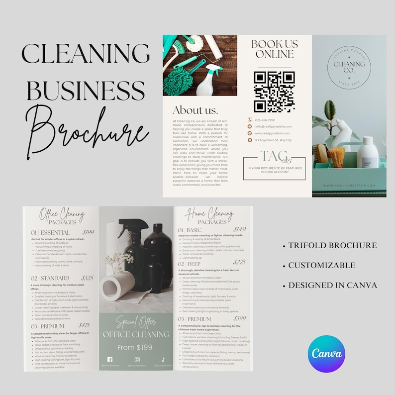 Cleaning Business Brochure Template | Cleaning Service Flyer | Cleaning Business Marketing - Etsy