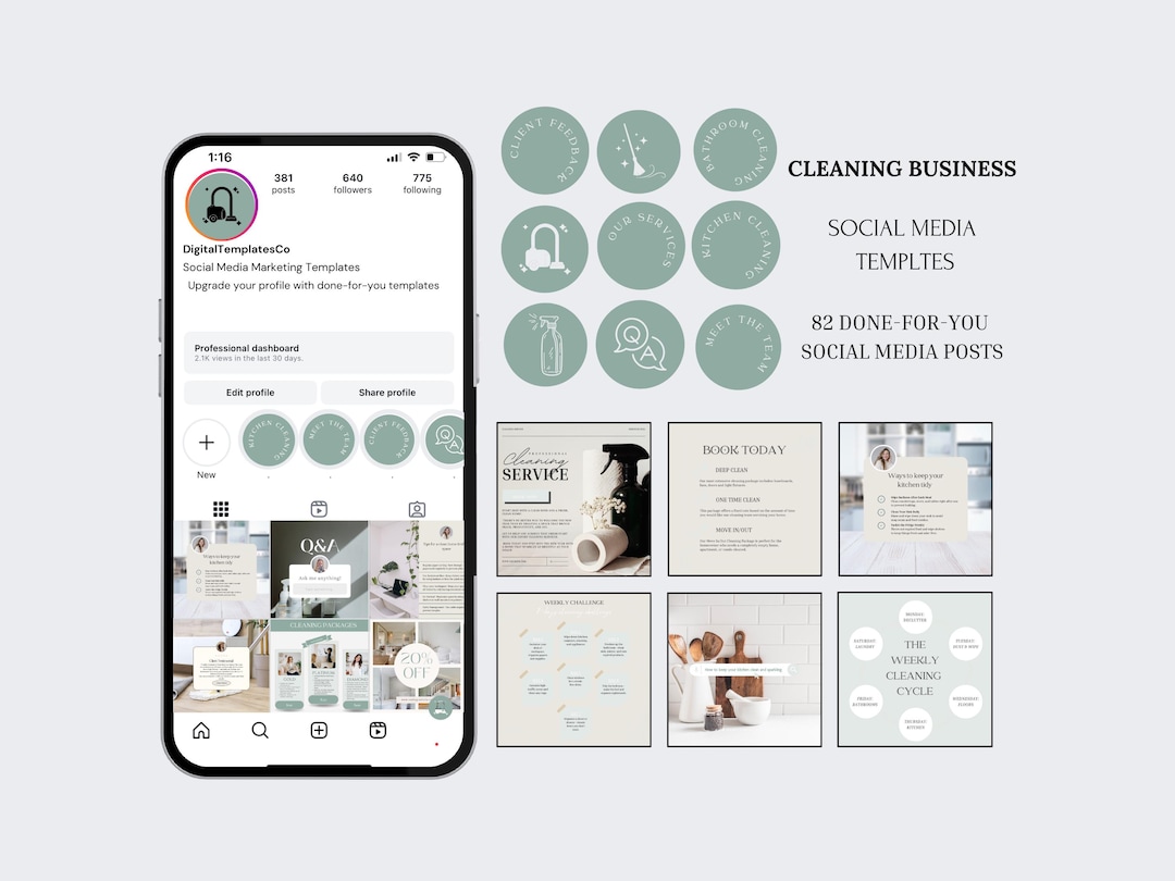 Cleaning Business Social Media Bundle | Cleaning Services Post ...