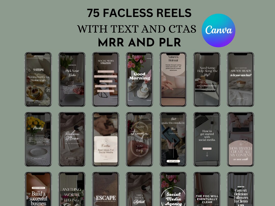 MRR Faceless Instagram Reels Coaching Templates Master Resell Rights ...