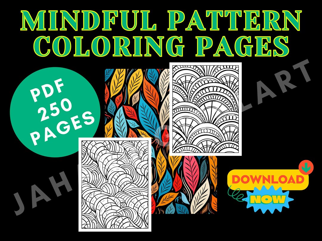 250 Mindful Pattern Coloring Pages for Adults: A Journey of Relaxation ...