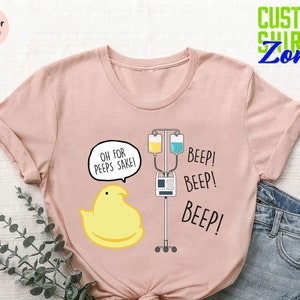 Funny Nurse Easter Shirt,peep Nursing Easter Tshirt,iv Pump Women Gift ...