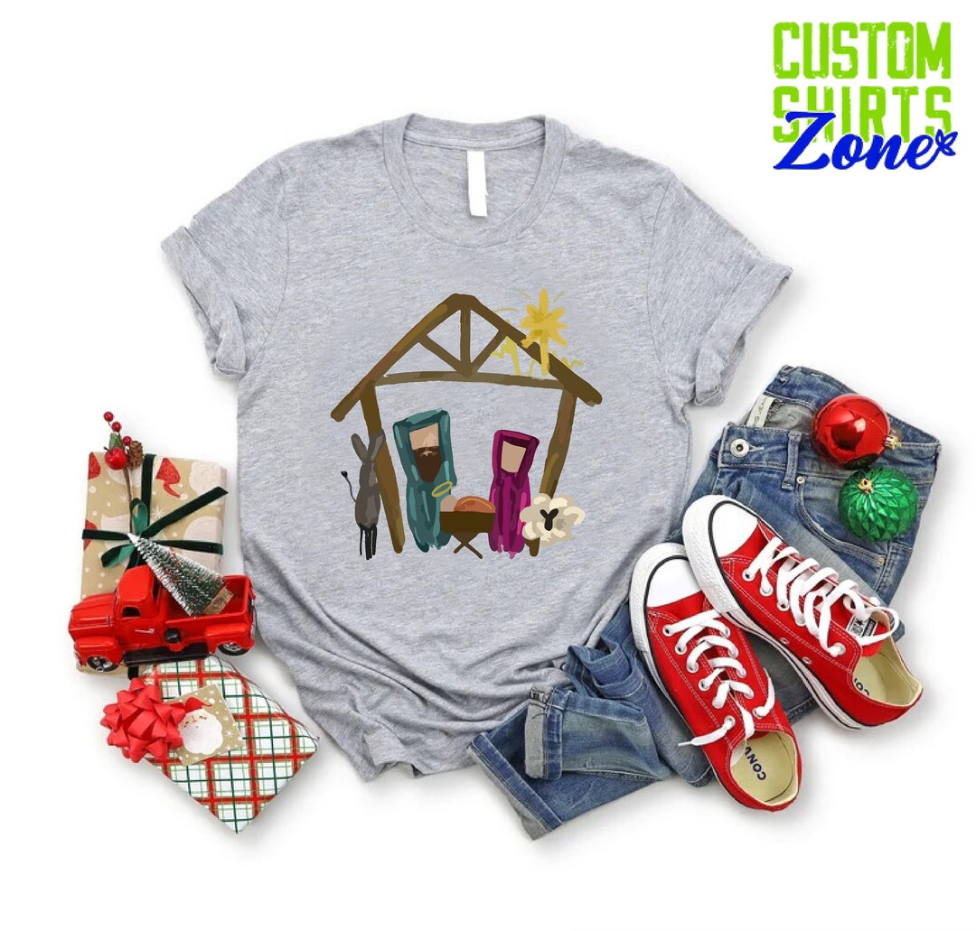 Christmas Nativity Scene Shirt, Christian Christmas Shirt, Happy ...