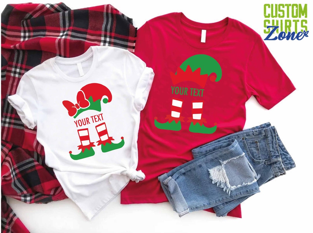 Custom Elf T-shirt, Personalized Christmas Elf Shirt, Christmas Gift ...