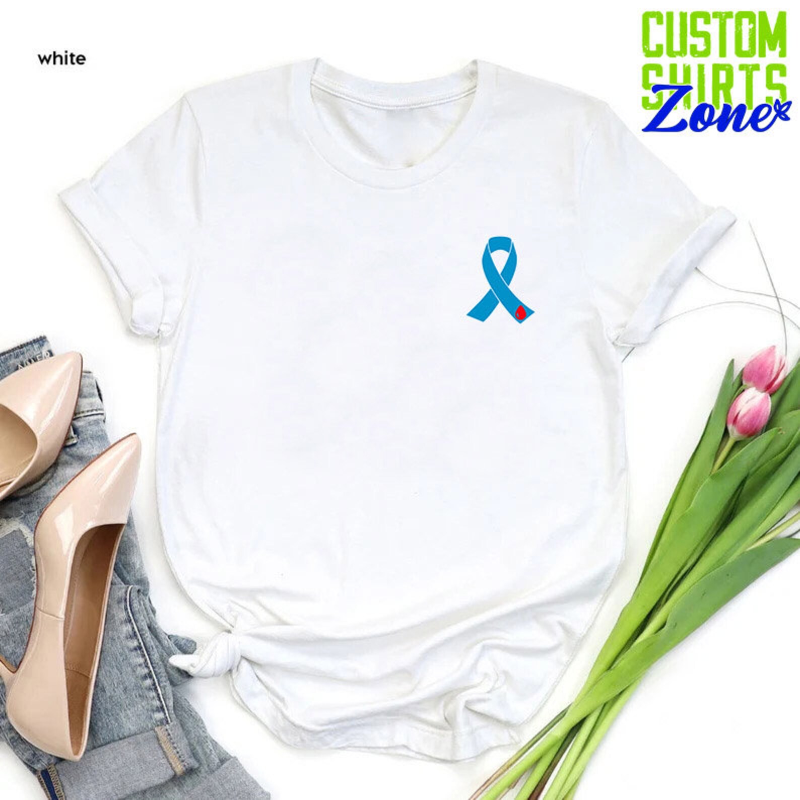 Family Diabetes Support Shirt Blue Ribbon Shirt Diabetes - Etsy