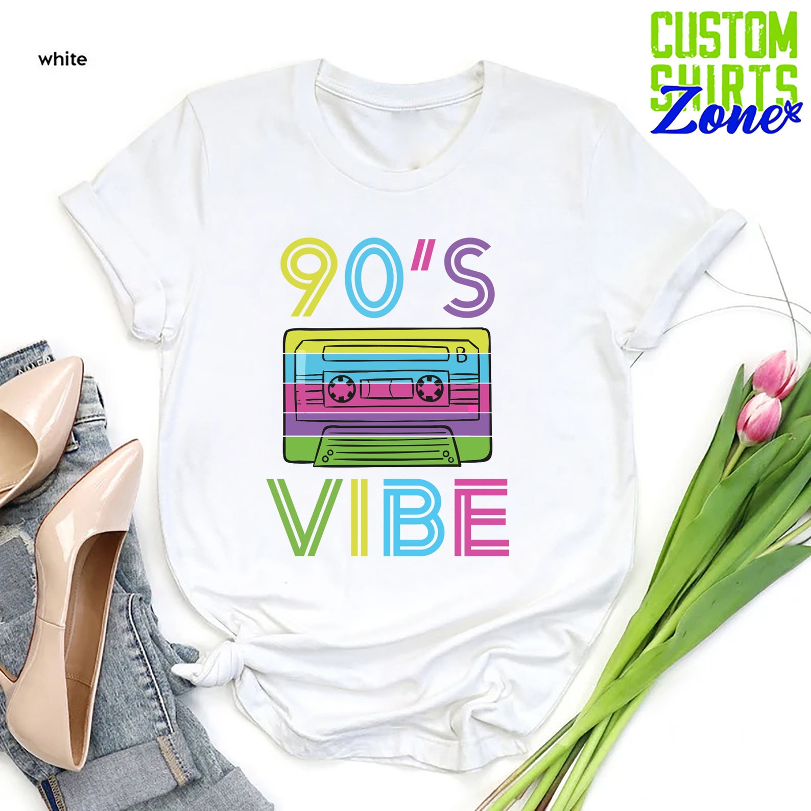 90's Cassette Vibe T-shirt 90's Party Costume 90s - Etsy