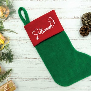 Nurse Custom Stocking, Personalized Christmas Gift for Health Worker ...