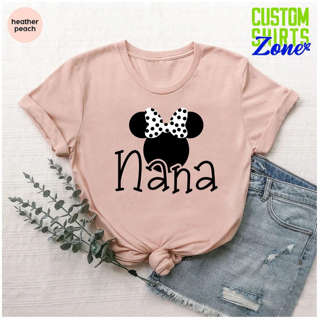 Disney Nana Shirt Minnie Nana Head T-shirts Disney Family - Etsy