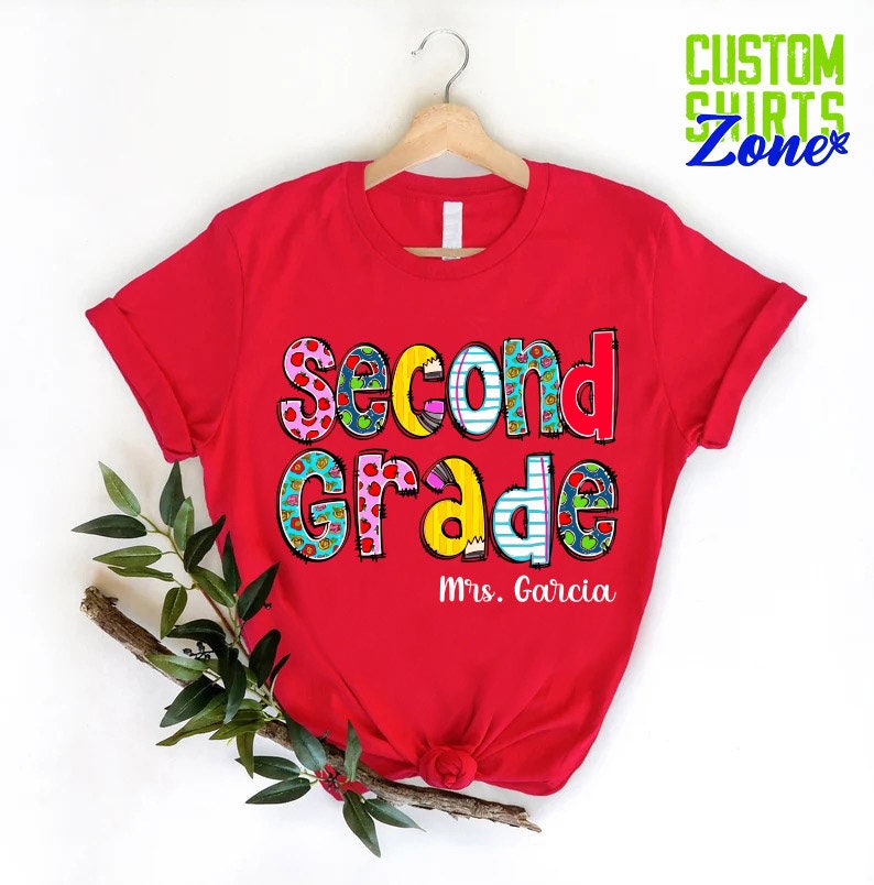 Custom Teacher Name Shirt, Second Grade Teacher, Personalized Teacher ...