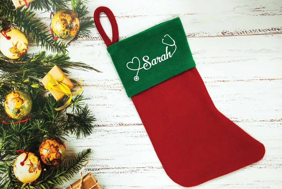 Nurse Custom Stocking, Personalized Christmas Gift for Health Worker ...