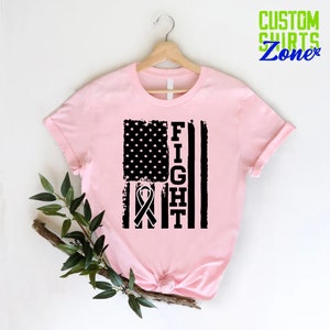 Fight Skin Cancer Shirt, USA Flag Melanoma Shirt, Black Ribbon Gift for ...
