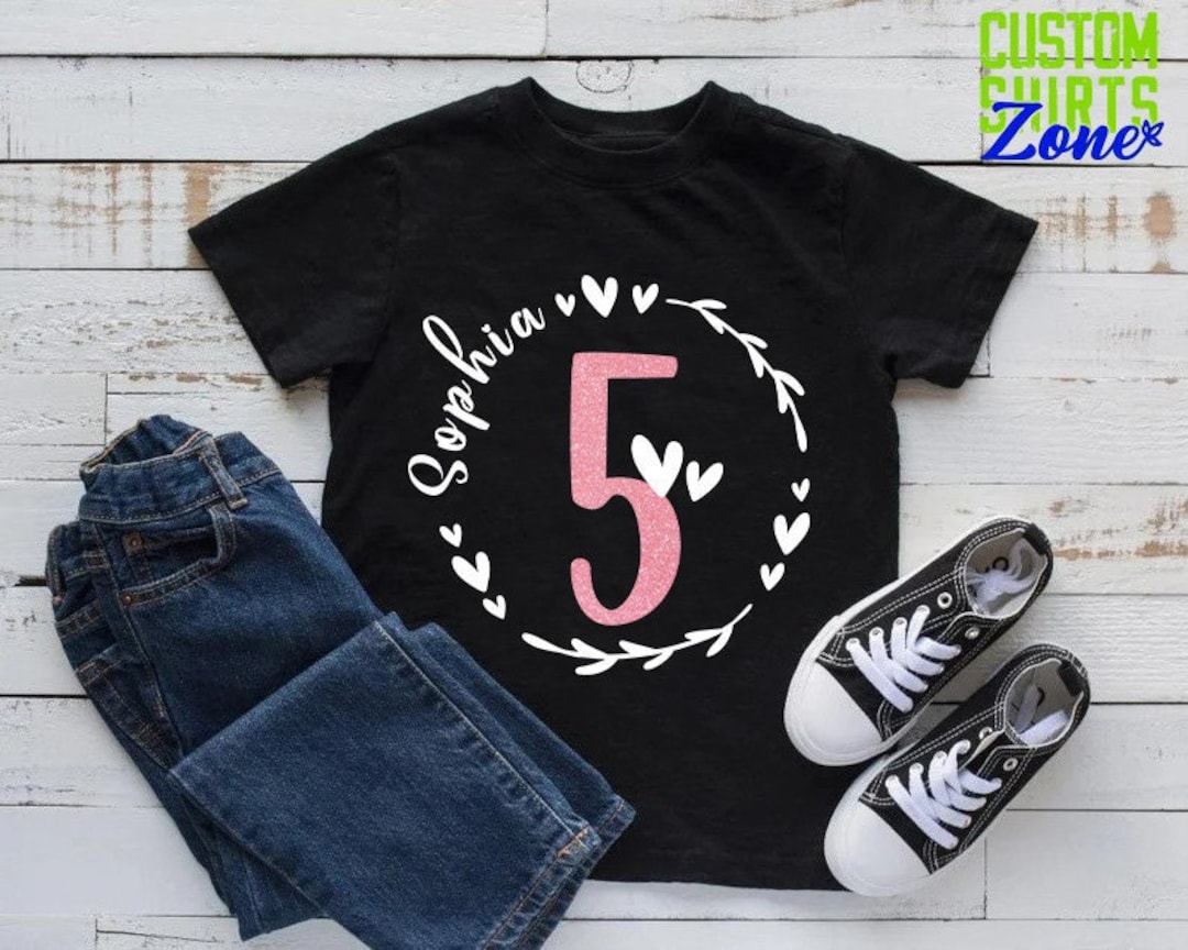 Custom Birthday Shirt,personalized Birthday Girl Shirt, Kids Name ...