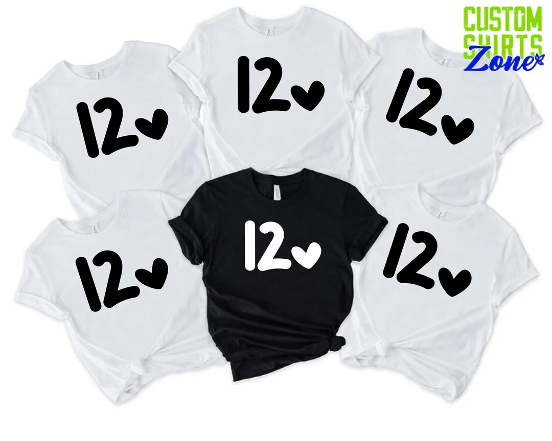 12th Birthday Shirt,twelve Birthday Tshirt,birthday Group Gift,12th ...