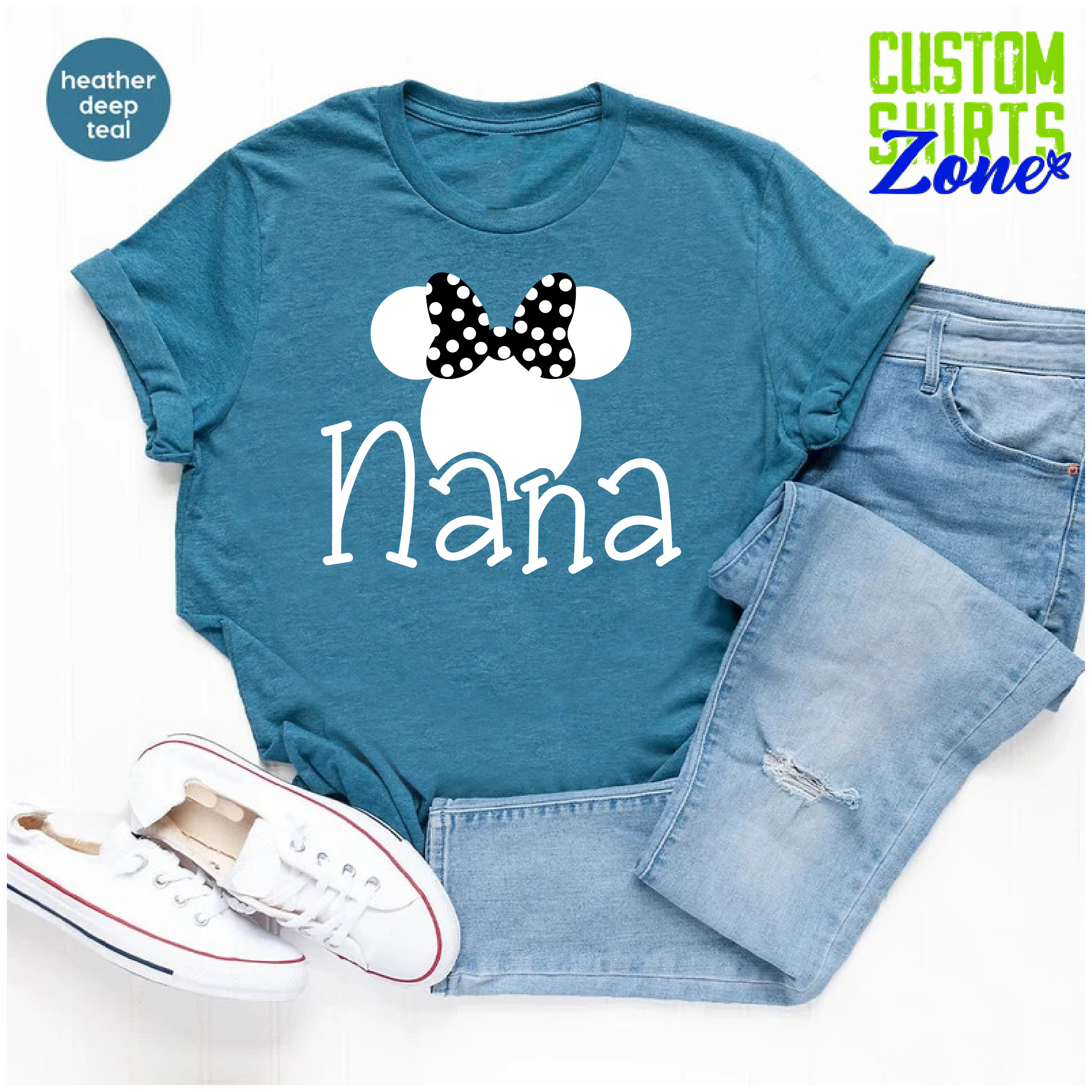 Disney Nana Shirt Minnie Nana Head T-shirts Disney Family - Etsy