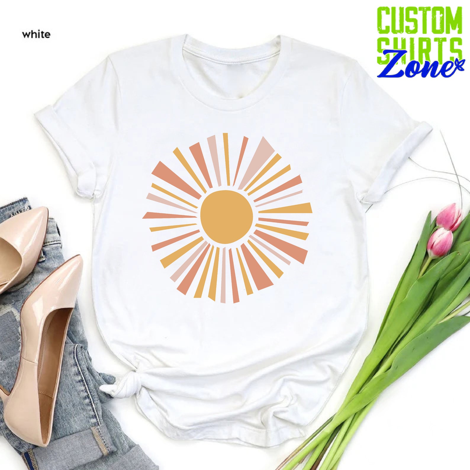 Sunshine Pattern Shirt,sun Shirt Women Girl,summer Vacay T-shirt,girls ...