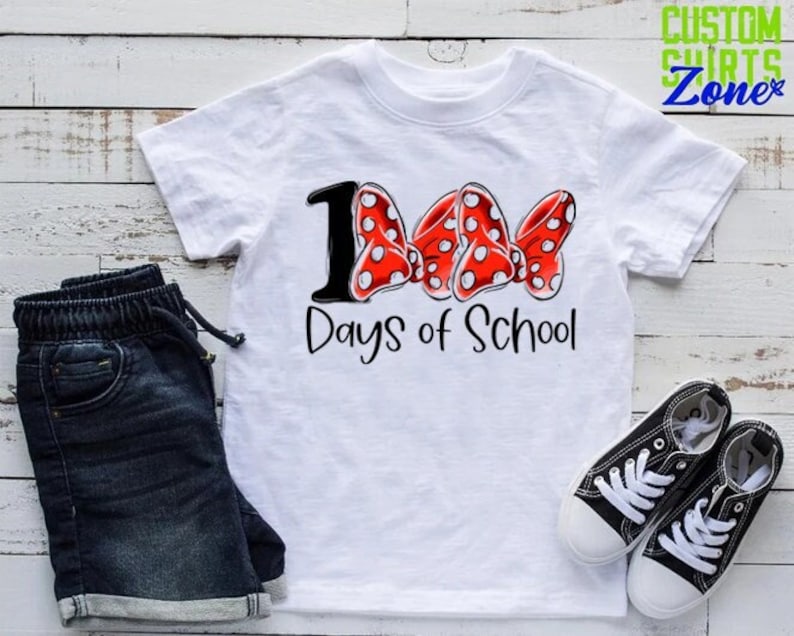 Girl 100 Days Shirt Cute Bow 100th Day of School Shirt Girls - Etsy
