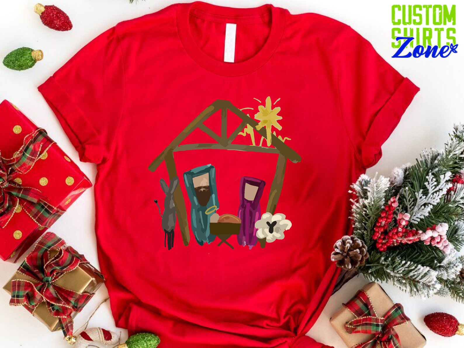 Christmas Nativity Scene Shirt, Christian Christmas Shirt, Happy ...