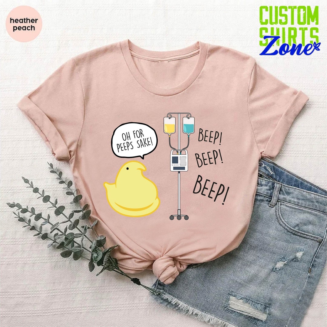 Funny Nurse Easter Shirt,peep Nursing Easter Tshirt,iv Pump Women Gift ...