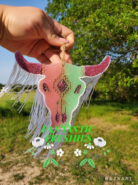 Customizable Aztec Bull Skull Freshie - Etsy
