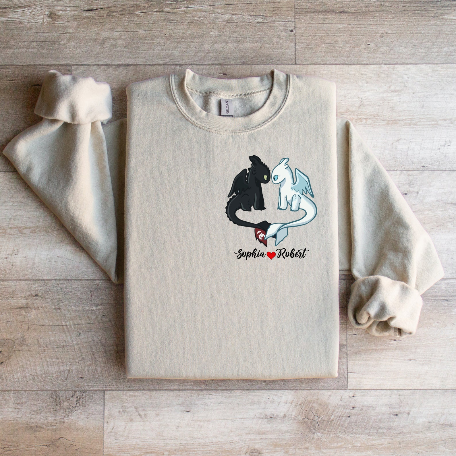 Personalized Toothless and Light Fury Couple Sweatshirt, Toothless ...