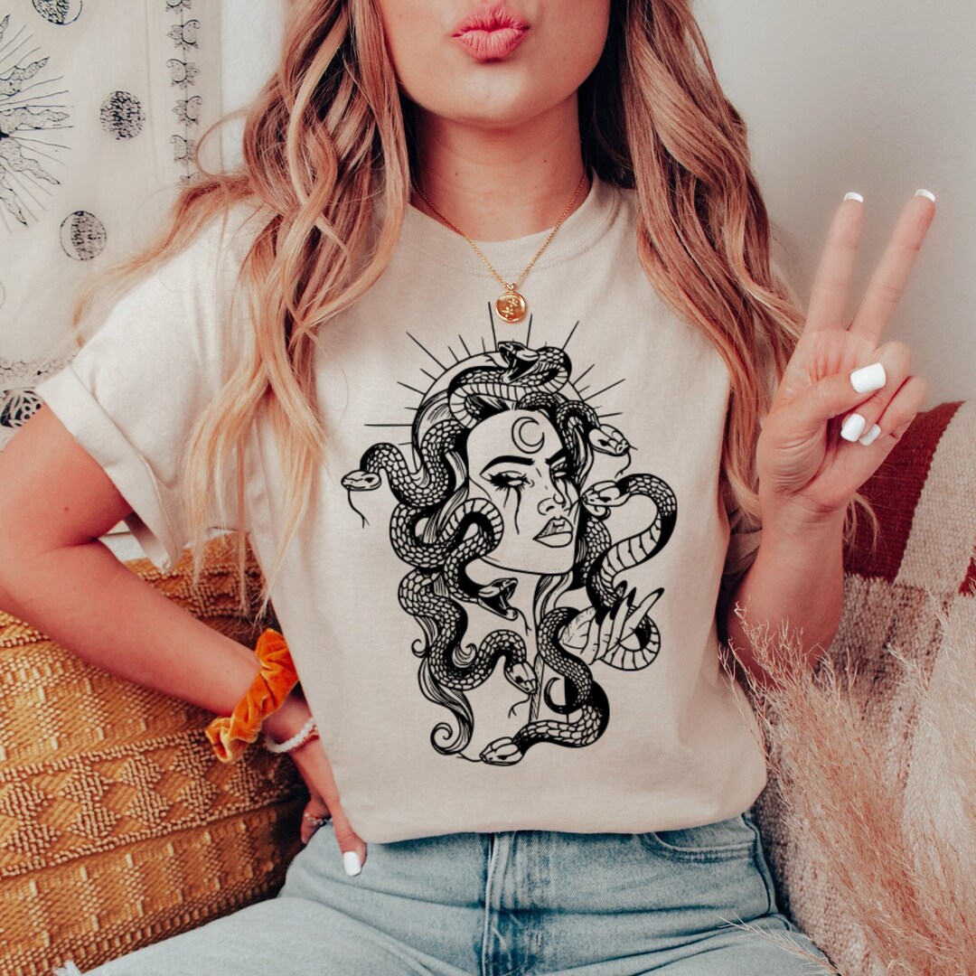 Medusa Snake Face, Goddess Medusa Shirt, Halloween Shirt, Greek ...