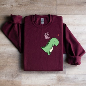 Personalized Dinosaur Couple Sweatshirt / Hoodie, Cute Dinosaur ...