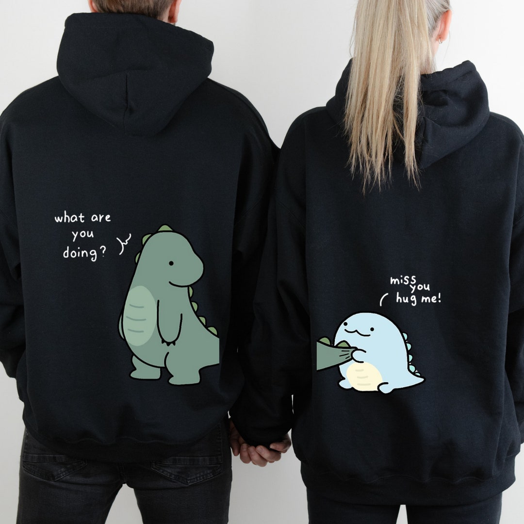 Lovely Dinosaur Matching Couple Hoodie Sweatshirt for Couple, Cute ...