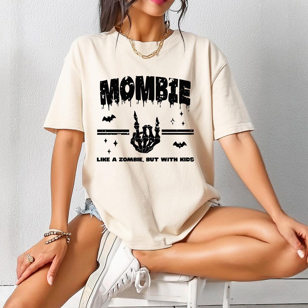 Mombie Halloween T-shirt: Funny Zombie Mom Tee, Spooky Season Mom Life ...