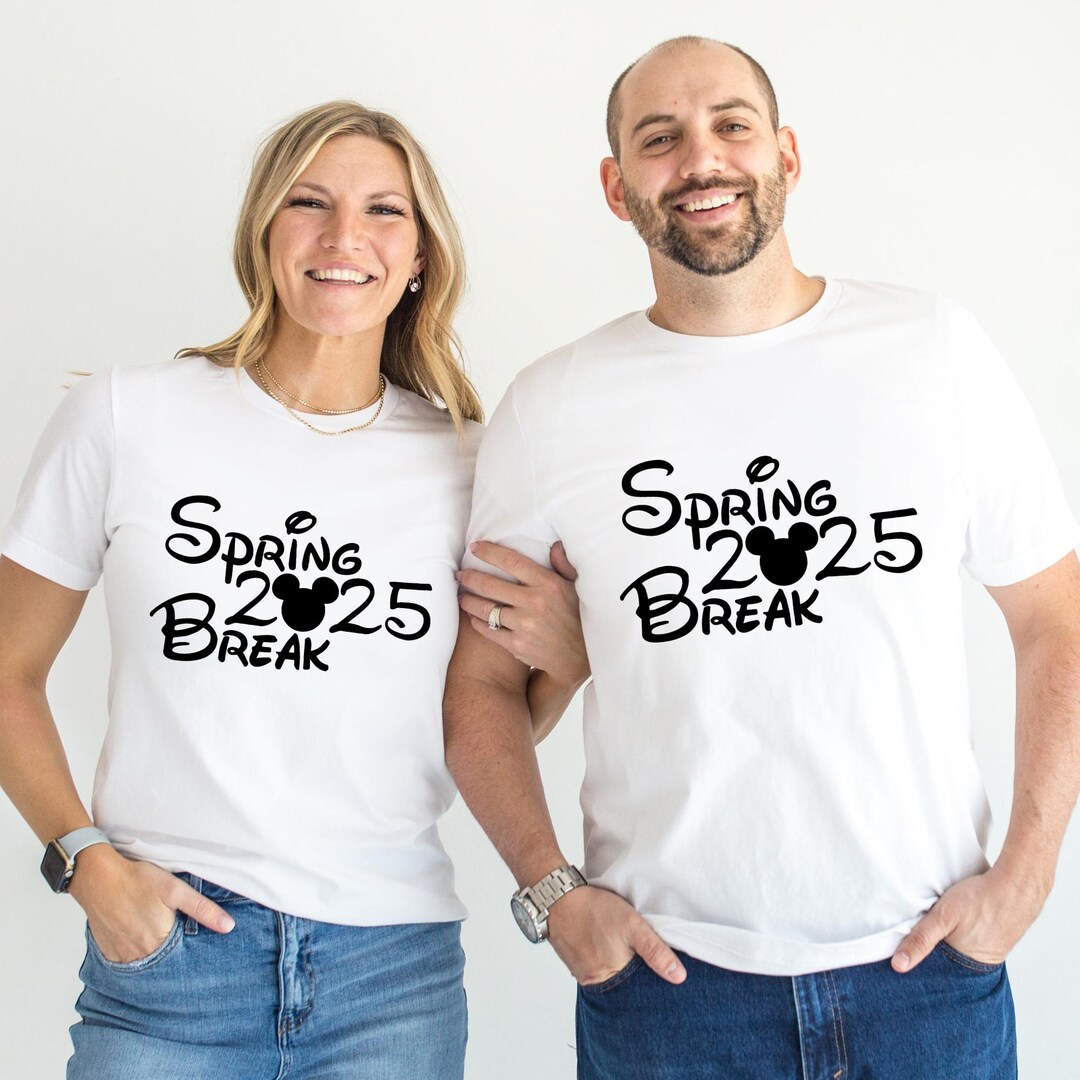 Spring Break 2025 Disney Shirt, Beach Vibes Mickey Tee, Couples Disney ...