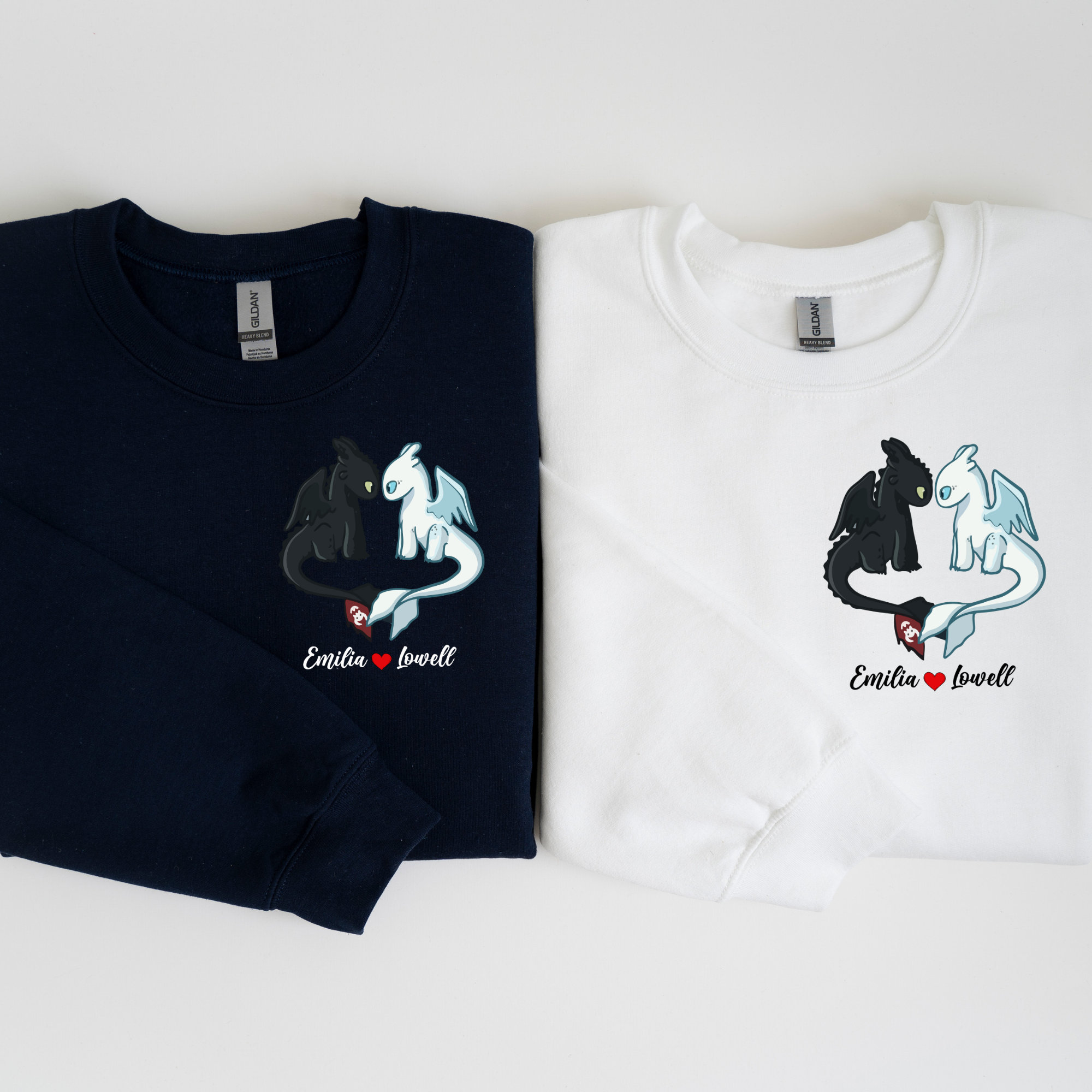 Personalized Toothless and Light Fury Couple Sweatshirt, Toothless ...