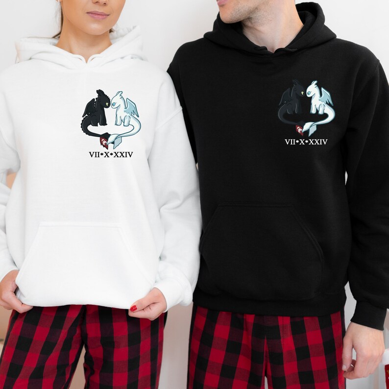 Personalized Toothless and Light Fury Couple Sweatshirt, Toothless ...