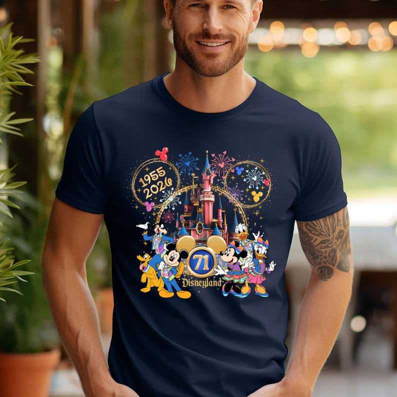 Disneyland 71th Anniversary DTF Transfer, Disney Group Tee, Disney ...