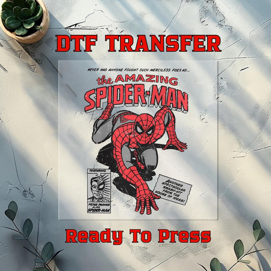 Vintage 90s Marvel the Amazing Spider Man DTF Transfer, Retro Spiderman ...