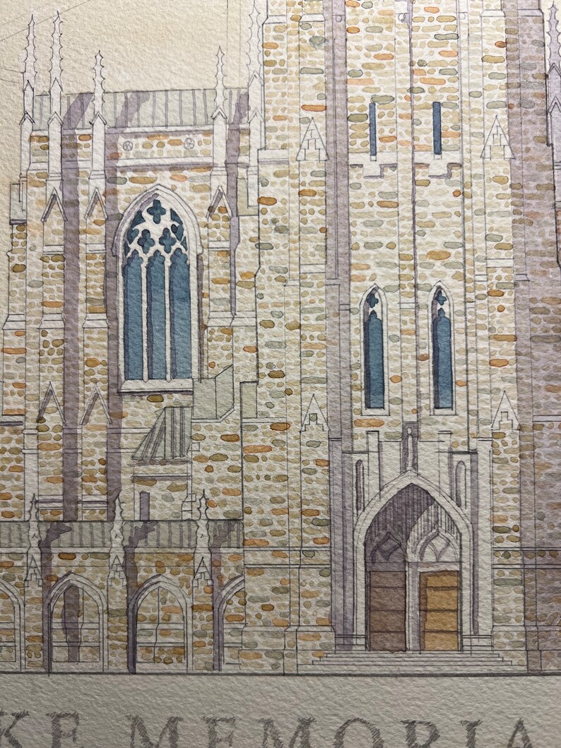Duke Memorial Chapel Original Watercolor Painting - Etsy